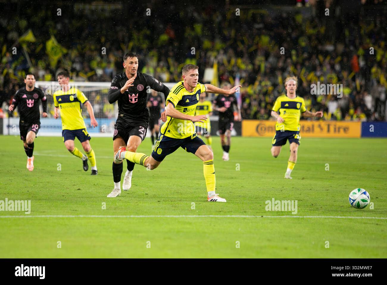 Inter Miami CF forward Tadeo Allende (21) and Nashville SC defender ...