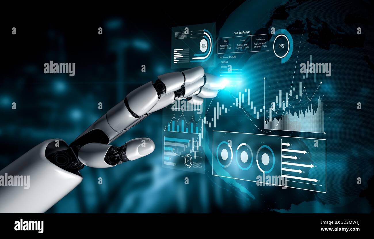 AI analyzing sales data dashboard, visualizing performance metrics ...