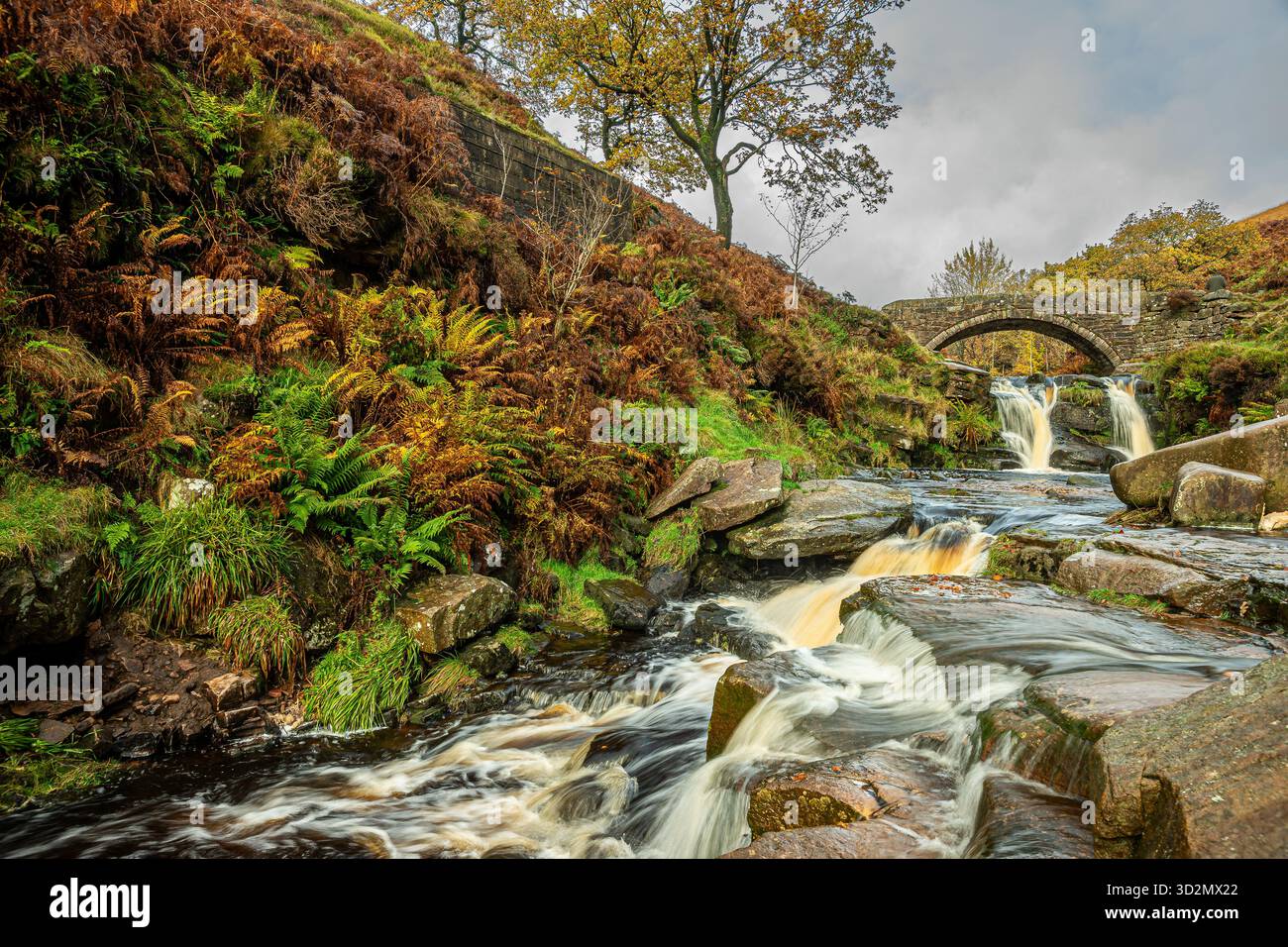 PEAK DISTRICT THREE SHIRES HEAD WATERFALL Stock Photo - Alamy