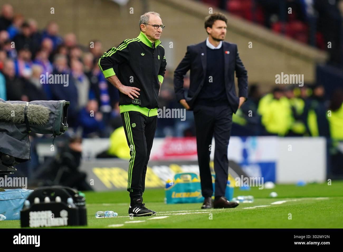 Celtic interim manager Martin O'Neill (left) and Rangers manager Danny ...