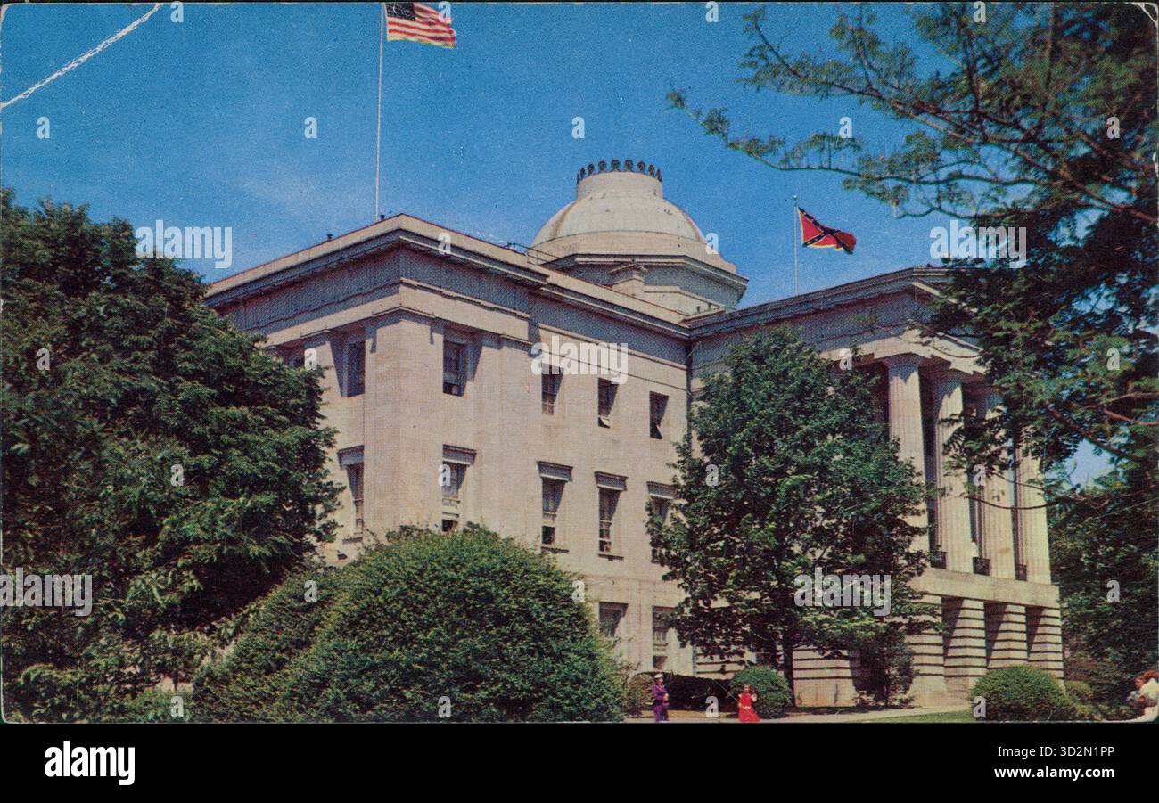 Postcard of the North Carolina State Capitol building, an example of ...