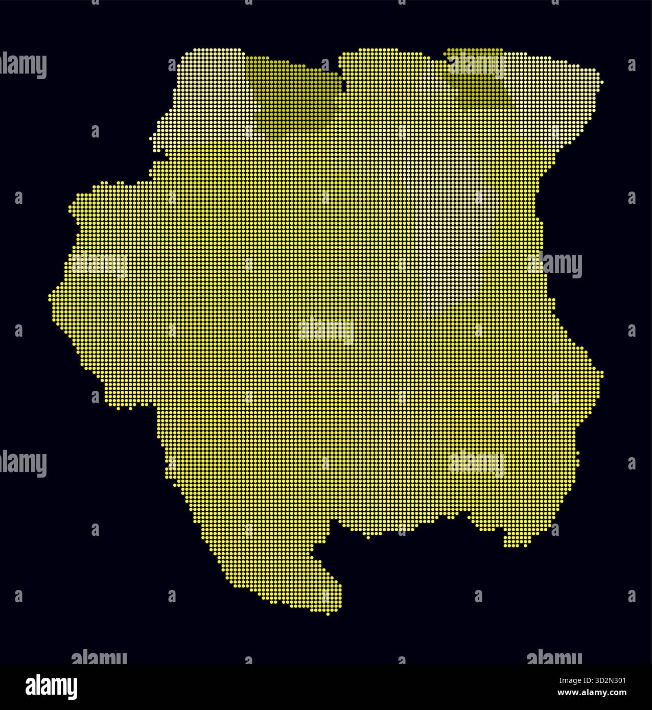 Suriname dotted map. Digital style map of the country on dark ...