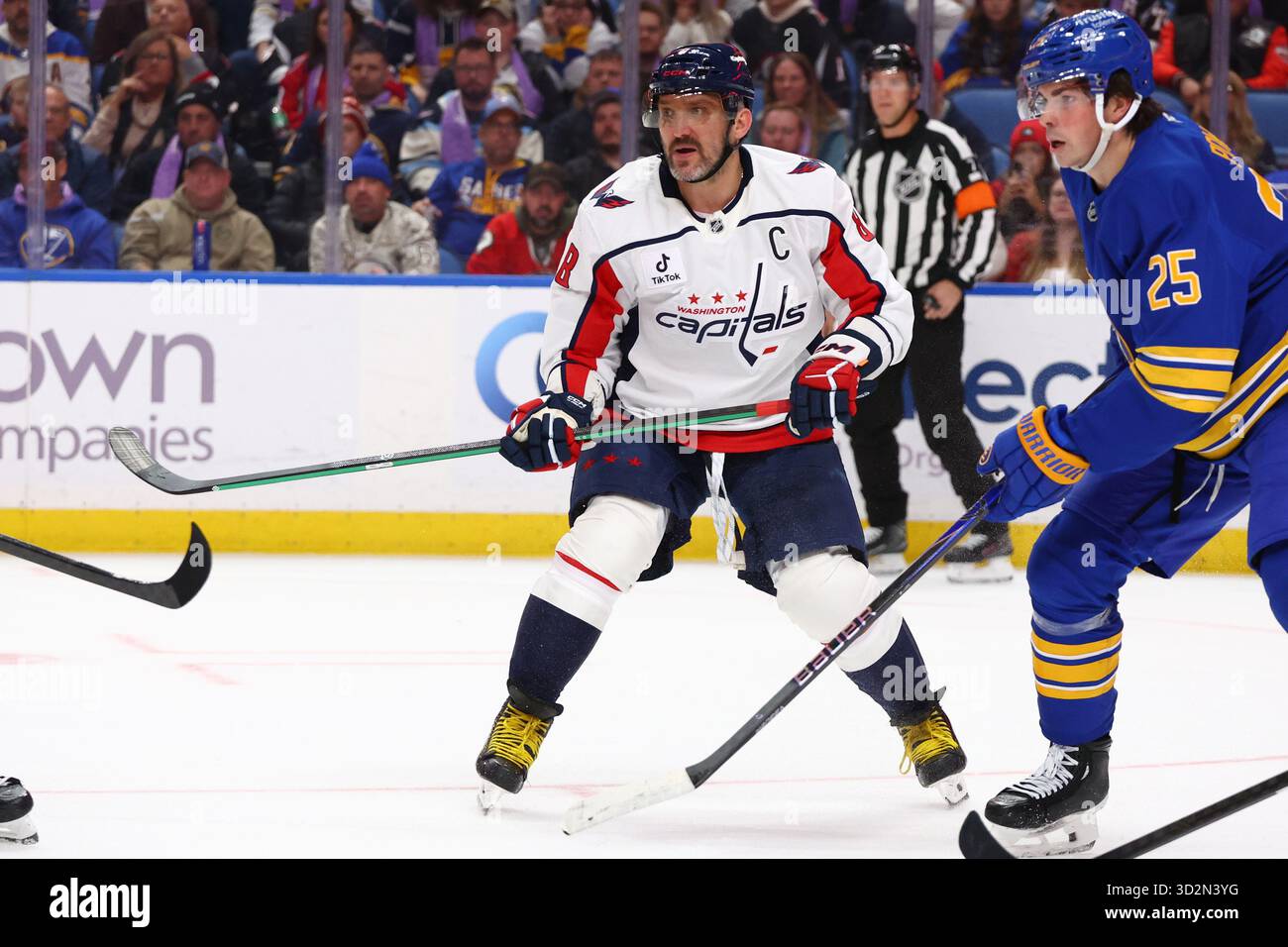 Washington Capitals left wing Alex Ovechkin (8) skates during the ...