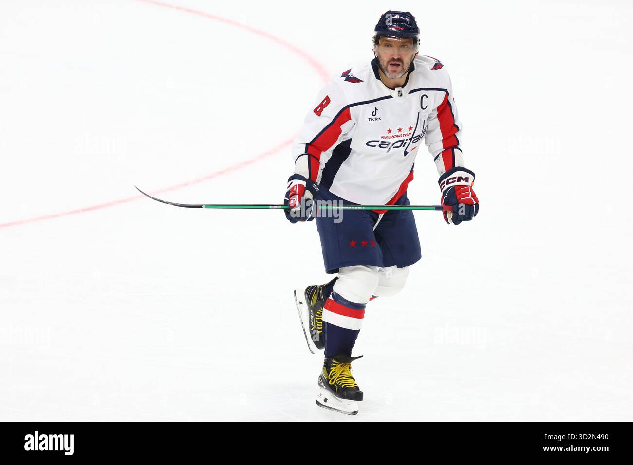 Washington Capitals left wing Alex Ovechkin (8) skates during the third ...