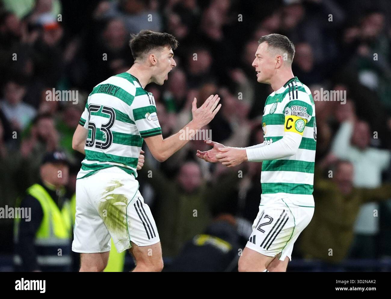 Celtic's Kieran Tierney and Callum McGregor celebrate following the ...