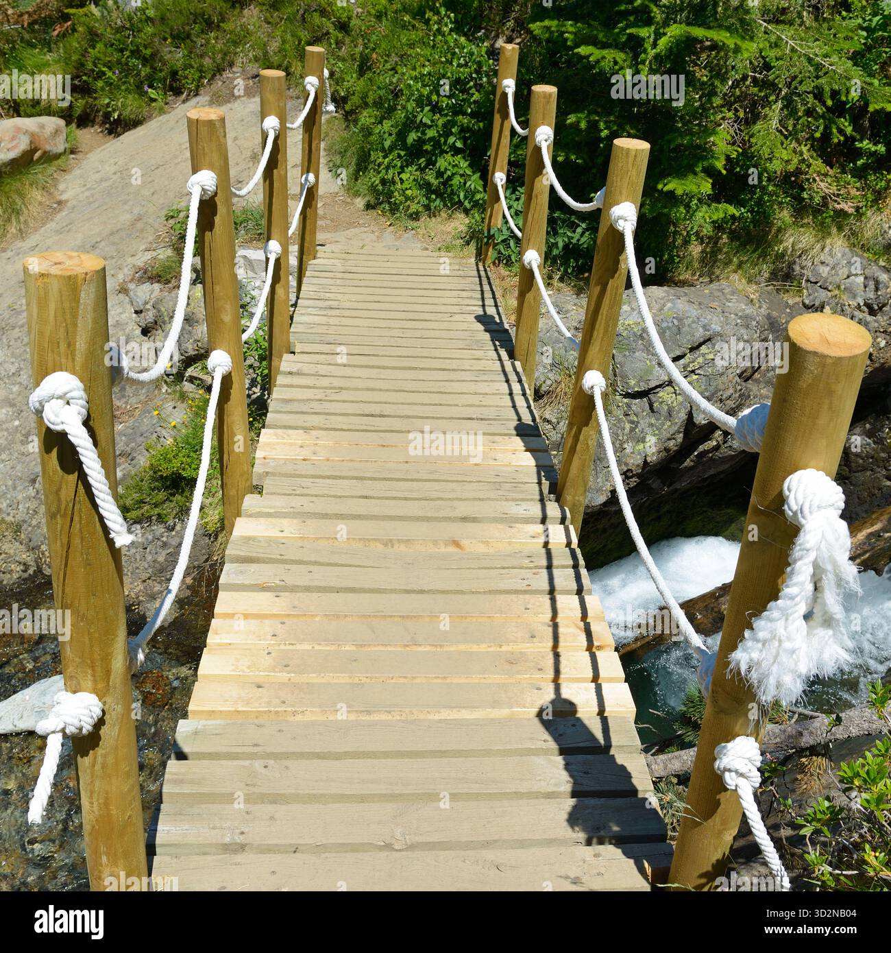 Pedestrian bridge over mountain hi-res stock photography and images - Alamy