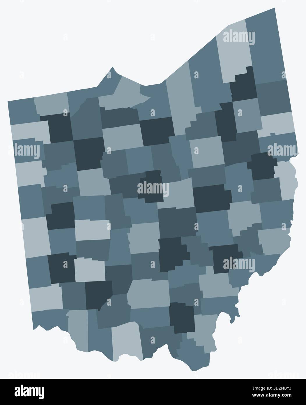 Map of Ohio with counties. A simple state border map with county ...