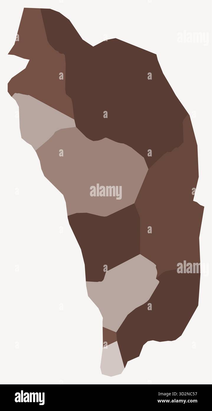 Map of Dominica with regions. Just a simple country border map with ...