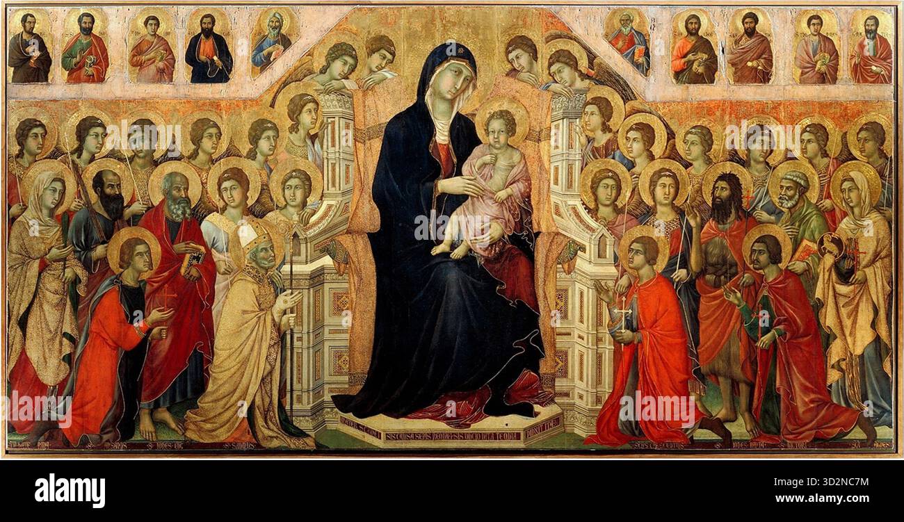 Maestà (Madonna and Child with Saints and Angels) Duccio di Buoninsegna ...