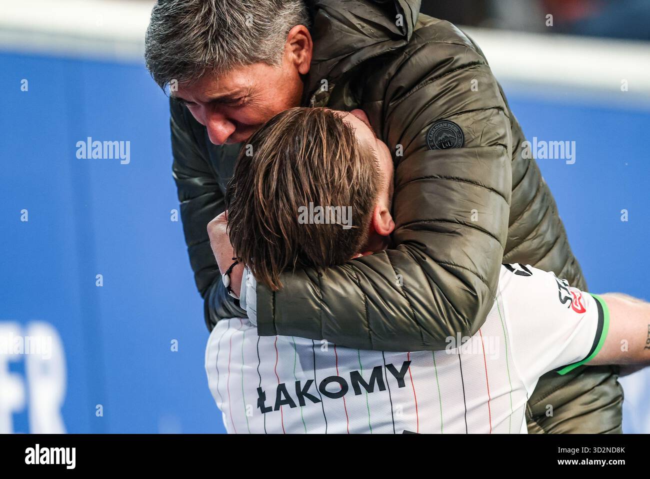 OHL?s Lukasz Lakomy celebrates after scoring during a soccer match ...