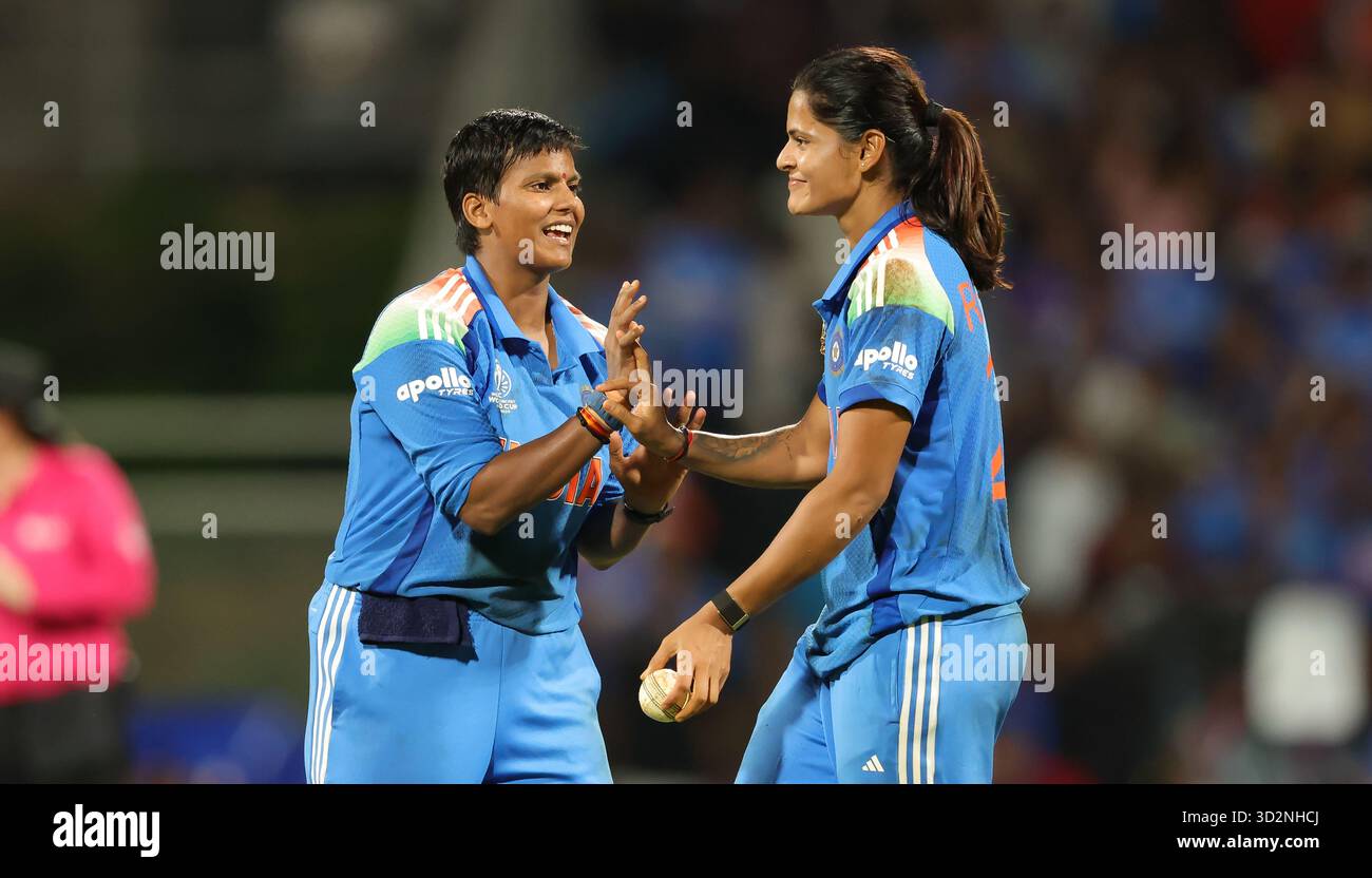 Depti Sharma of India took the wicket of Sinalo Jafta of South Africa ...