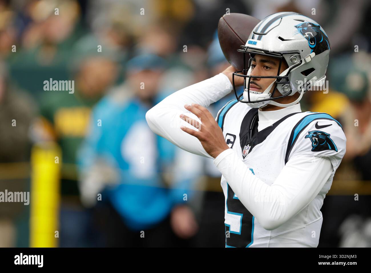 Carolina Panthers quarterback Bryce Young (9) warms up before playing ...