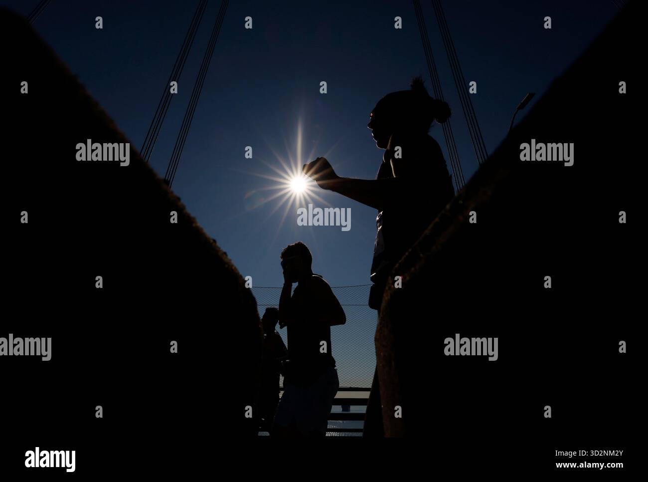 Runners cross over the span of Verrazzano-Narrows Bridge when they ...