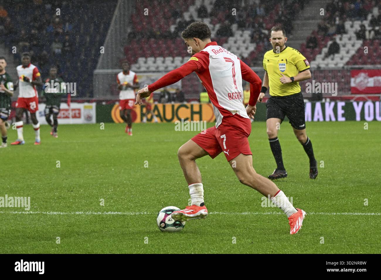 SALZBURG, AUSTRIA - NOVEMBER 2: Clement Bischoff of Salzburg runs with ...