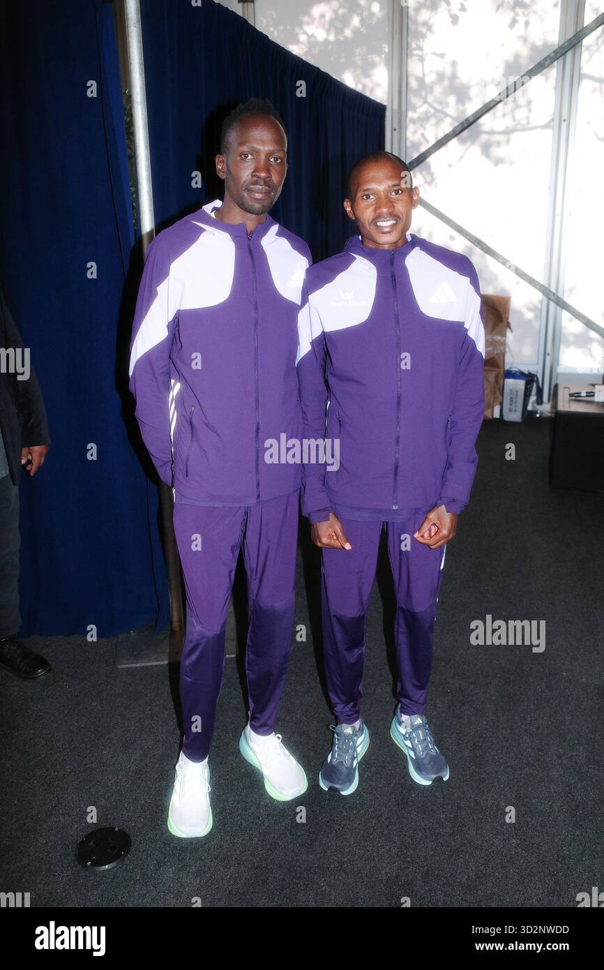 Runners Albert Korir and Alexander Mutiso during the 2025 TCS New York ...