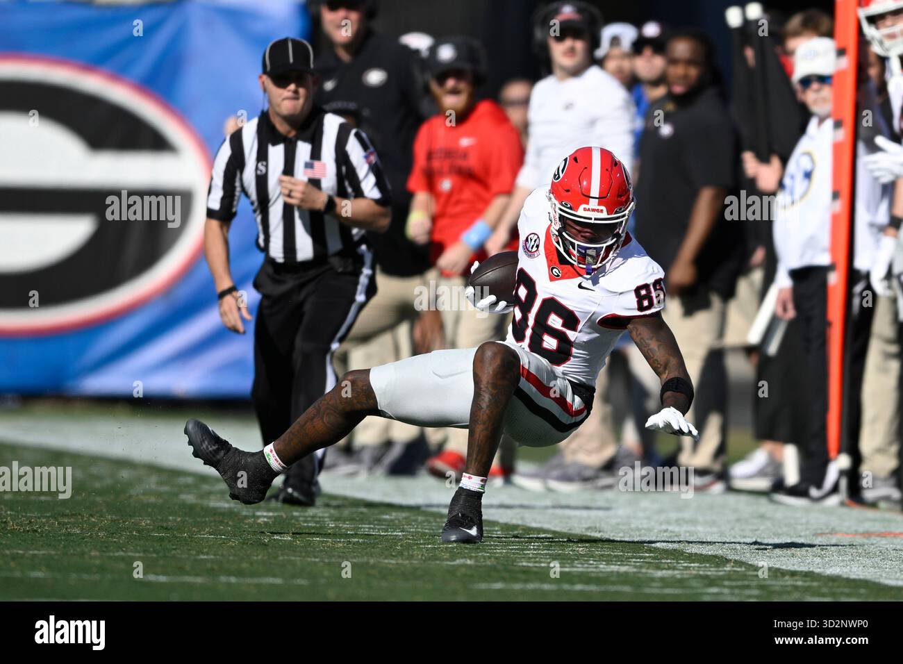 Georgia wide receiver Dillon Bell (86) catches a pass against Florida ...