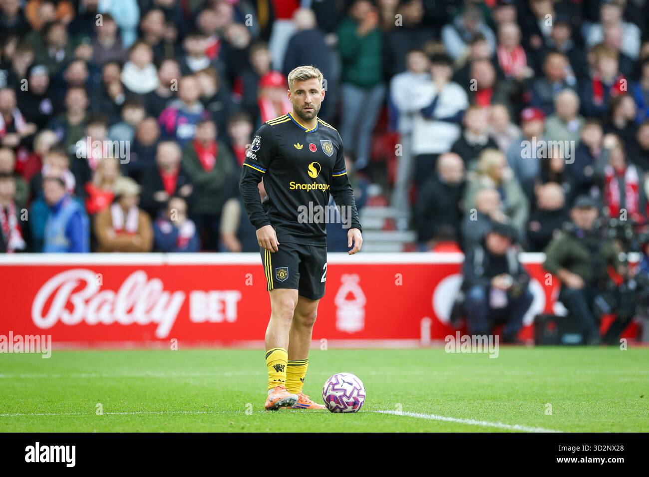 Manchester United defender Luke Shaw (23) in action during the ...