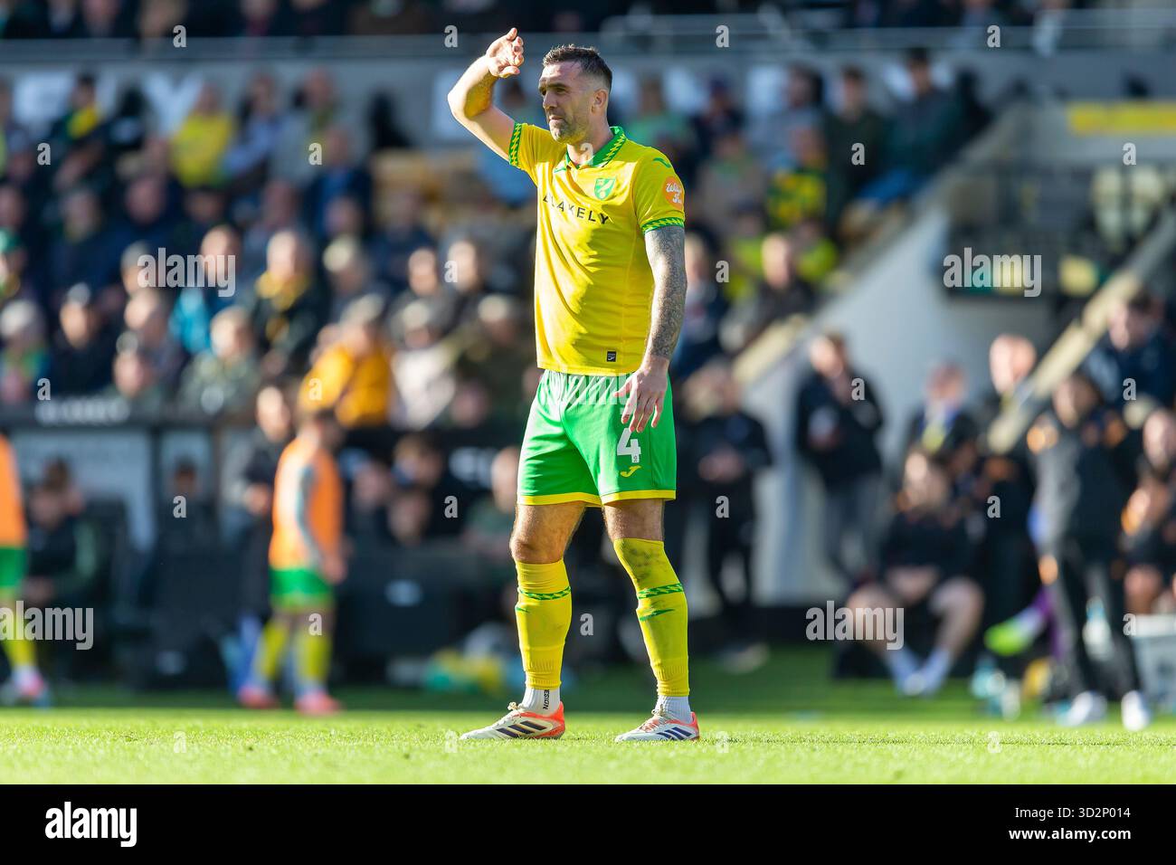 Shane Duffy of Norwich City during the Sky Bet Championship match ...