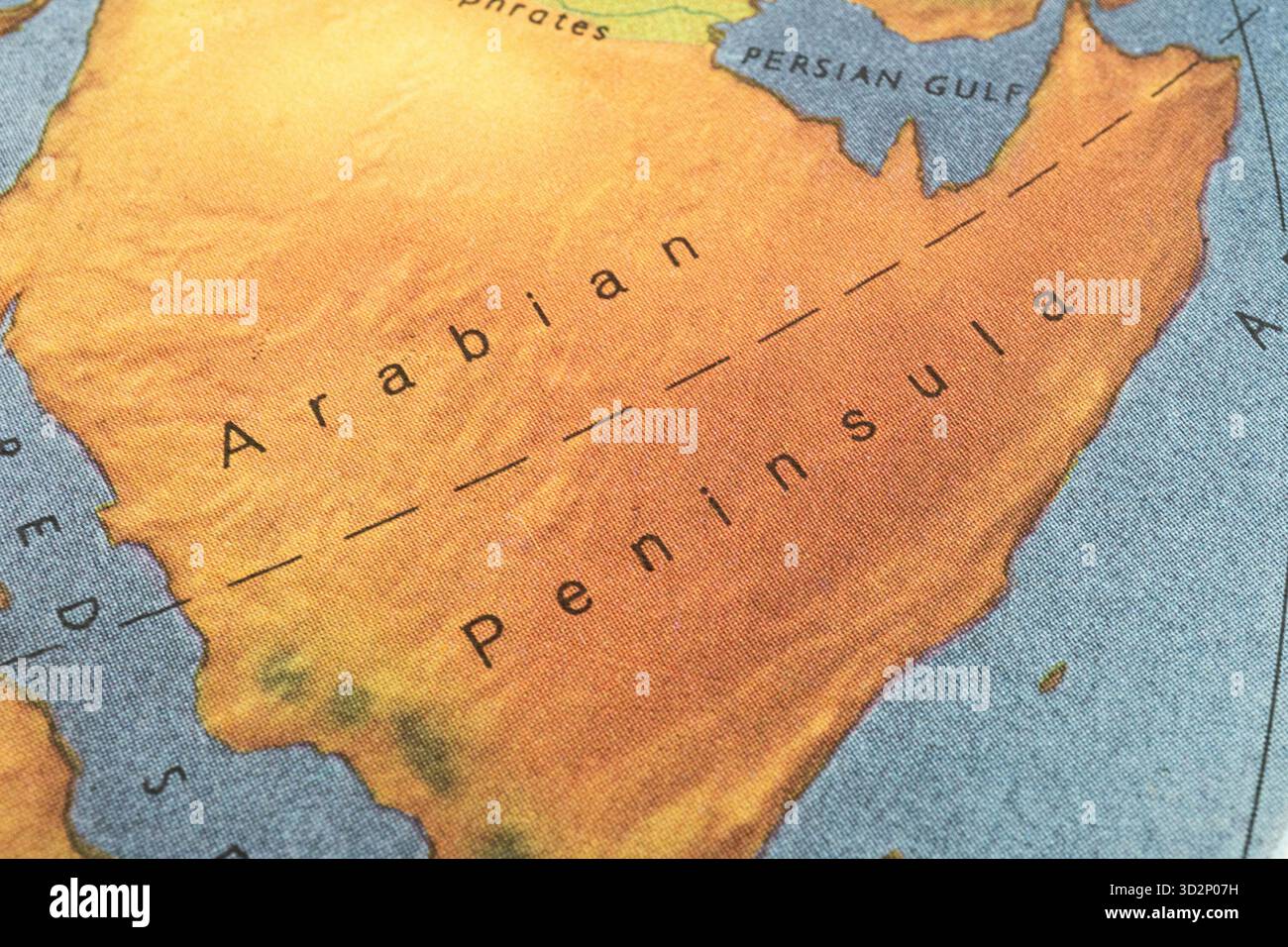 Close-up map of Africa and Asia, focusing on the Arabian Peninsula ...