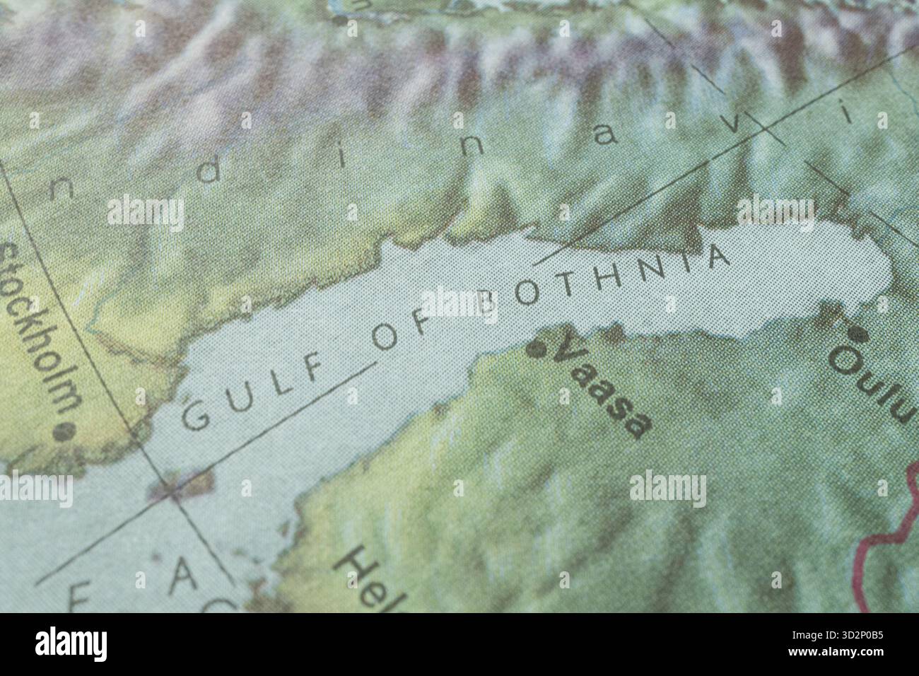 A close-up map section showcases Gulf of Bothnia, a coastal body ...
