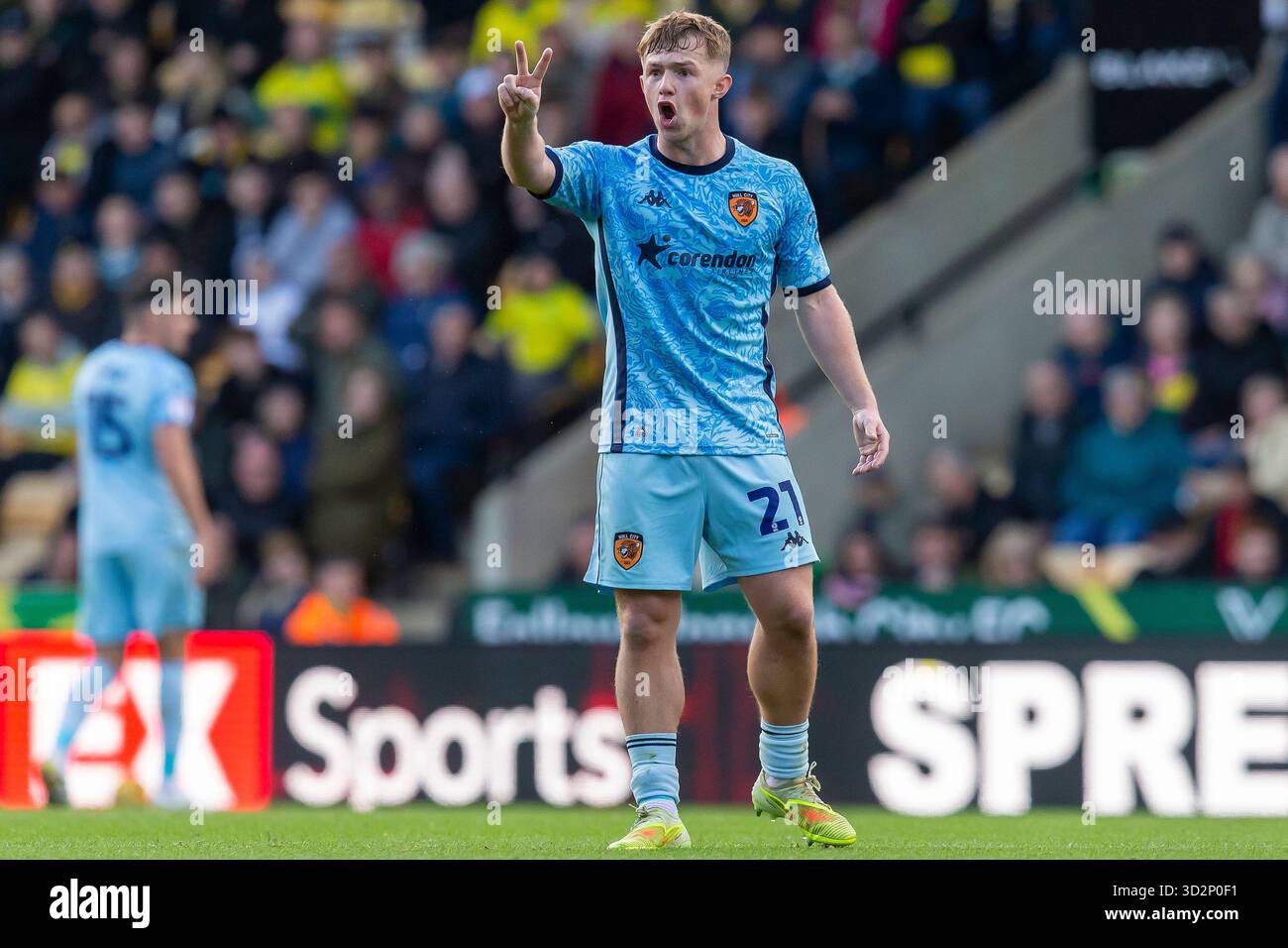 Joe Gelhardt of Hull City reacts during the Sky Bet Championship match ...