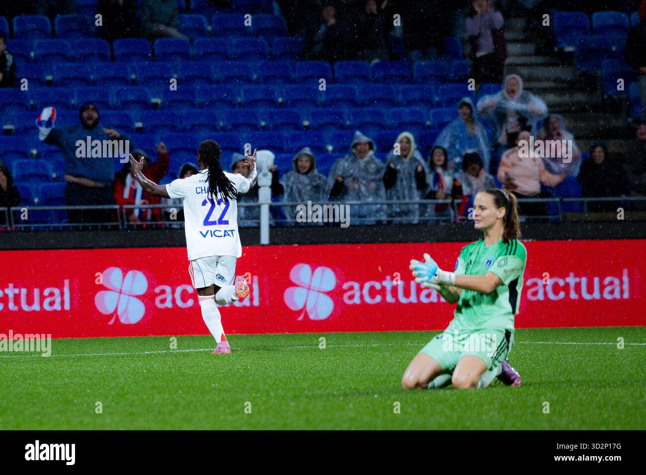Tabitha Chawinga (22 Olympique Lyonnais) celebrates after scoring ...