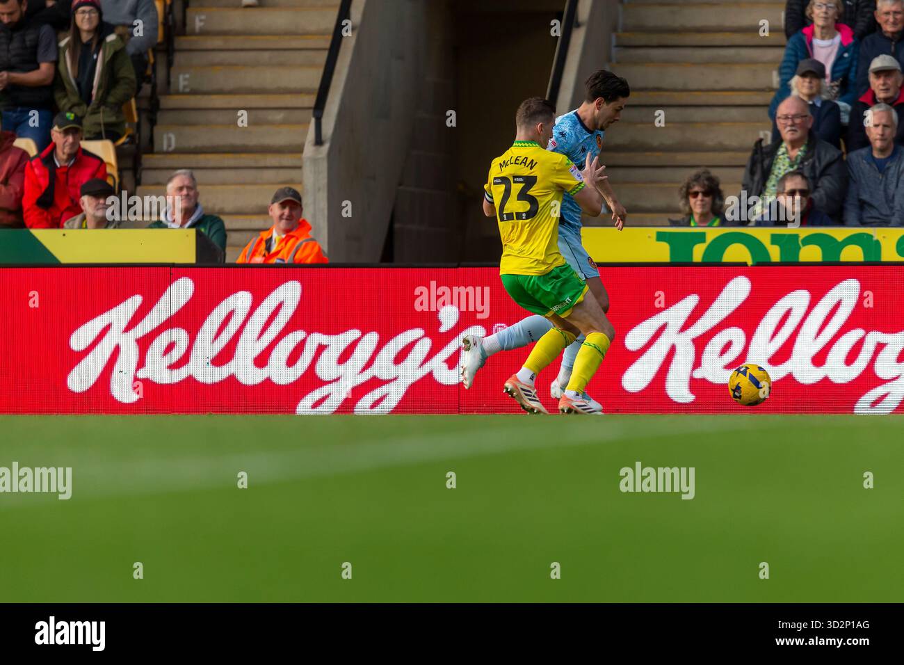 Kellogg’s advertising on the boards during the Sky Bet Championship ...