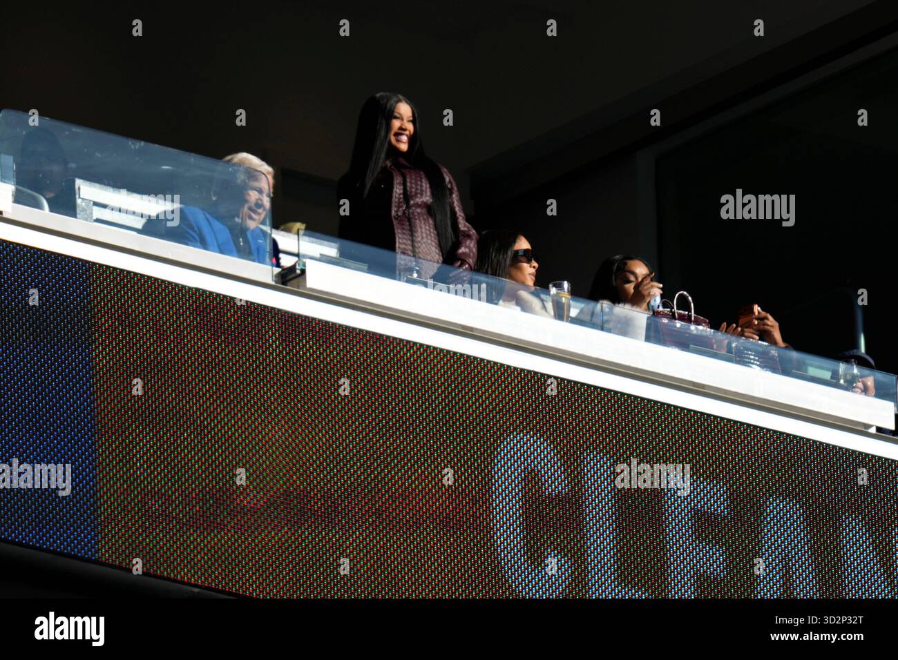 Entertainer Cardi B watches play between the New England Patriots and ...