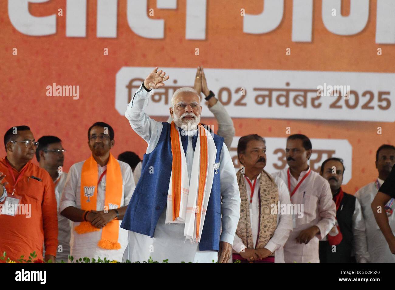Ara, India. 02nd Nov, 2025. ARA, INDIA - NOVEMBER 2: Prime Minister ...