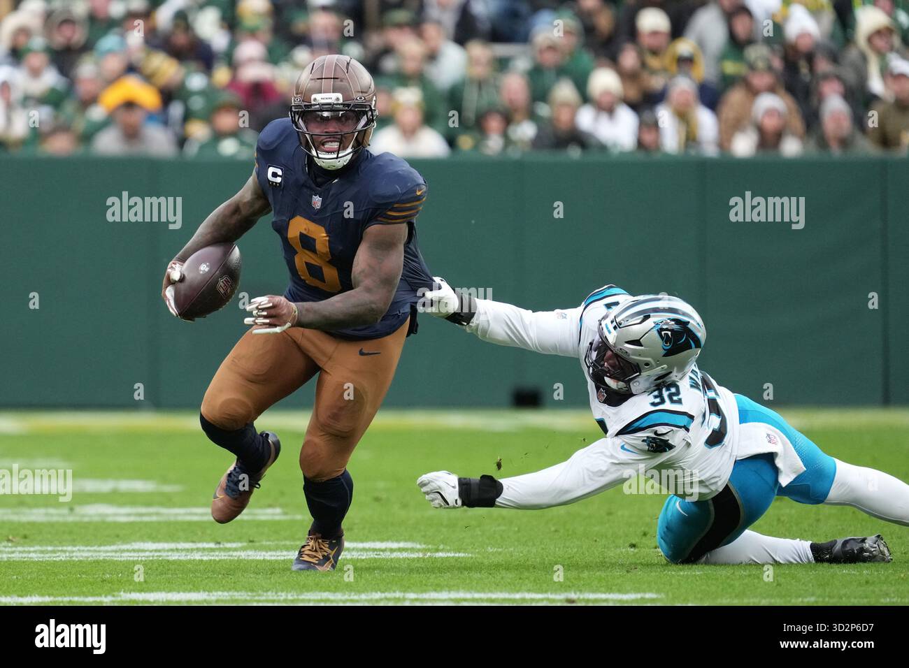 Green Bay Packers running back Josh Jacobs (8) runs against Carolina ...