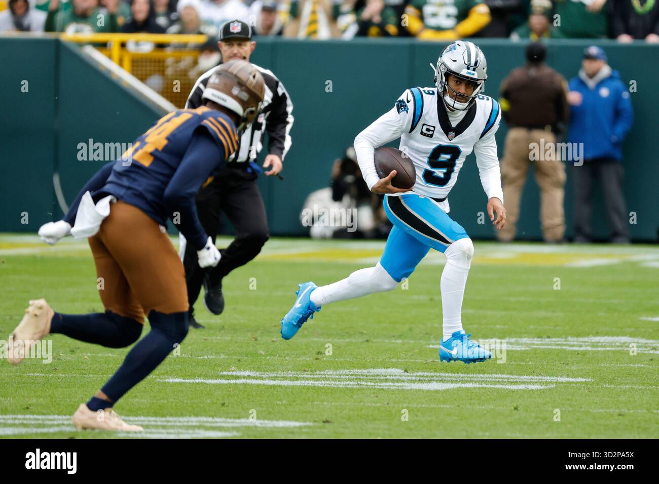 Carolina Panthers quarterback Bryce Young (9) runs against the Green ...