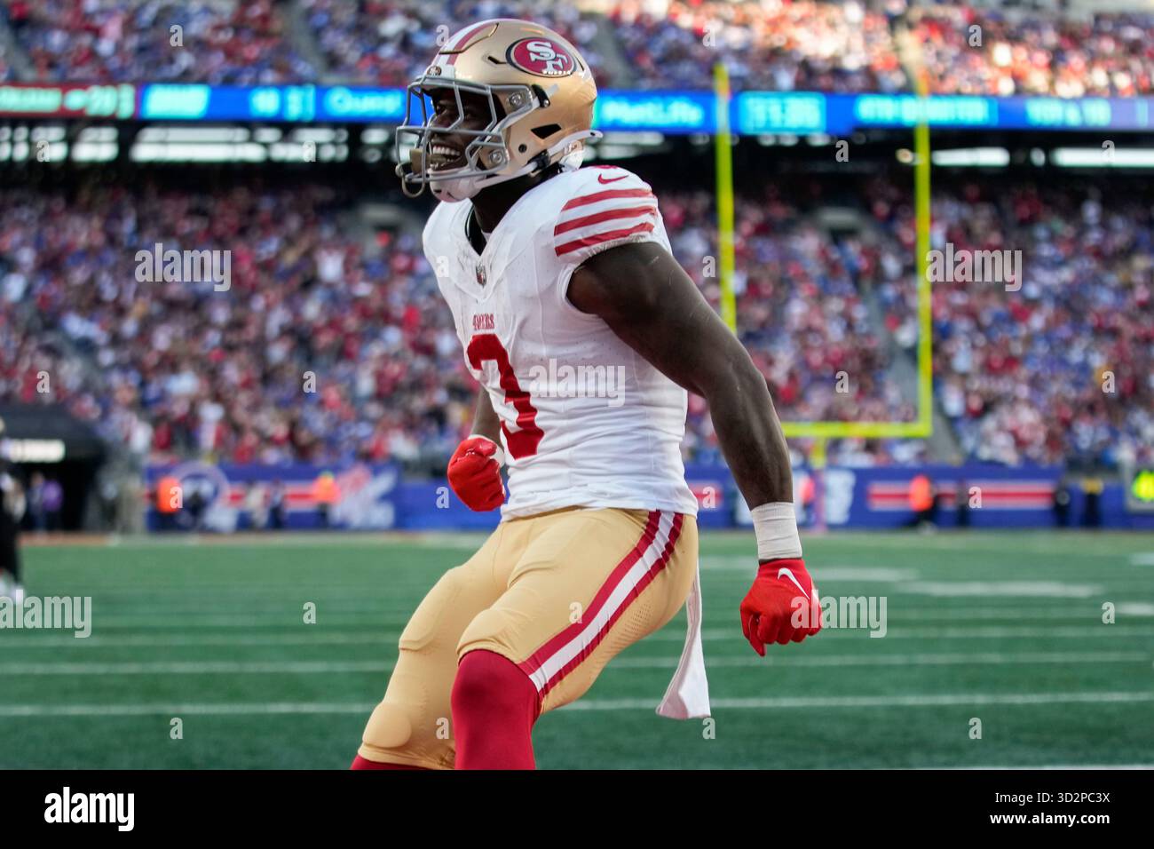San Francisco 49ers running back Brian Robinson Jr. reacts after ...