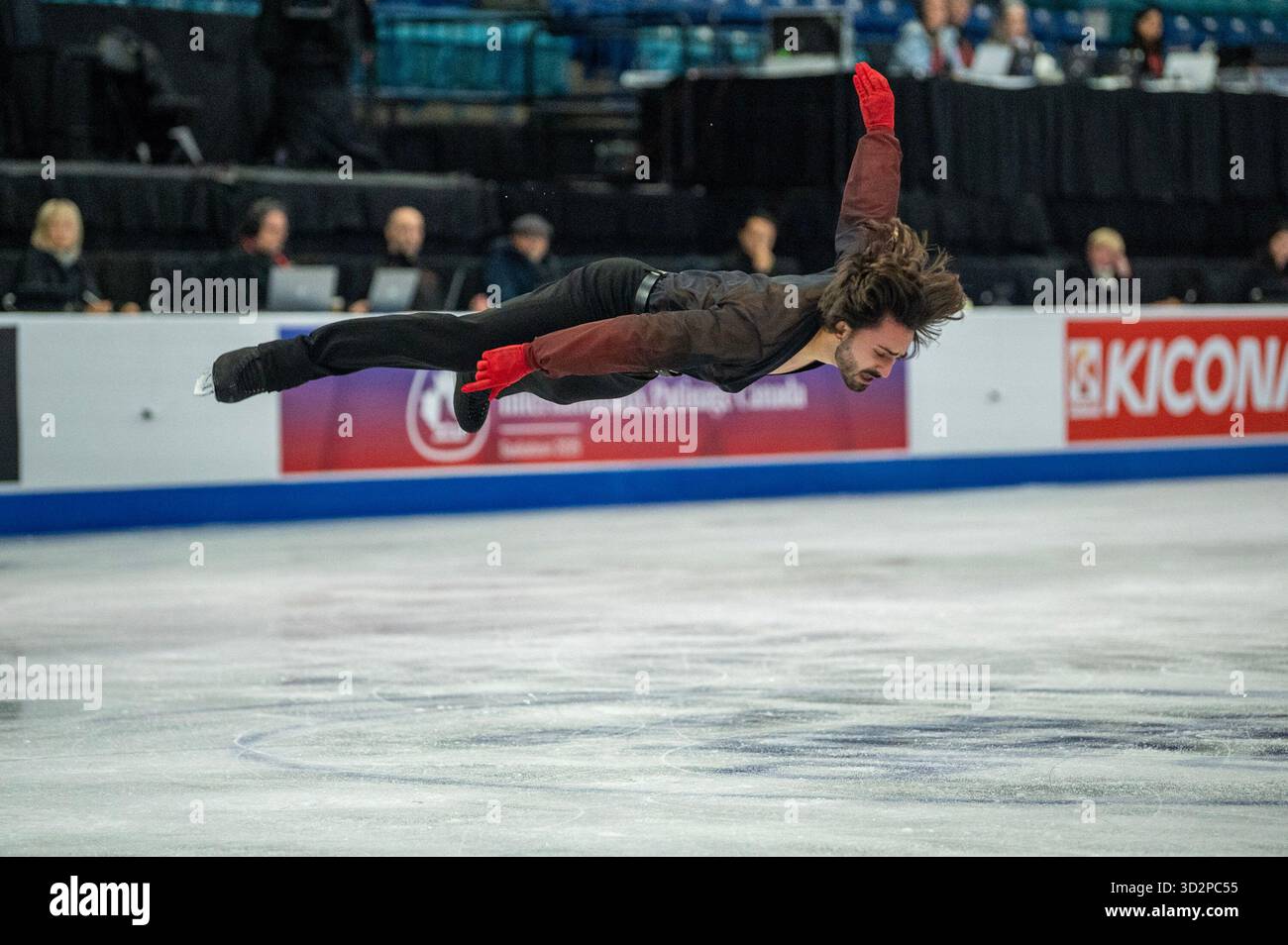 Kevin Aymoz of France skates in the Men‚Äôs free program competition of ...
