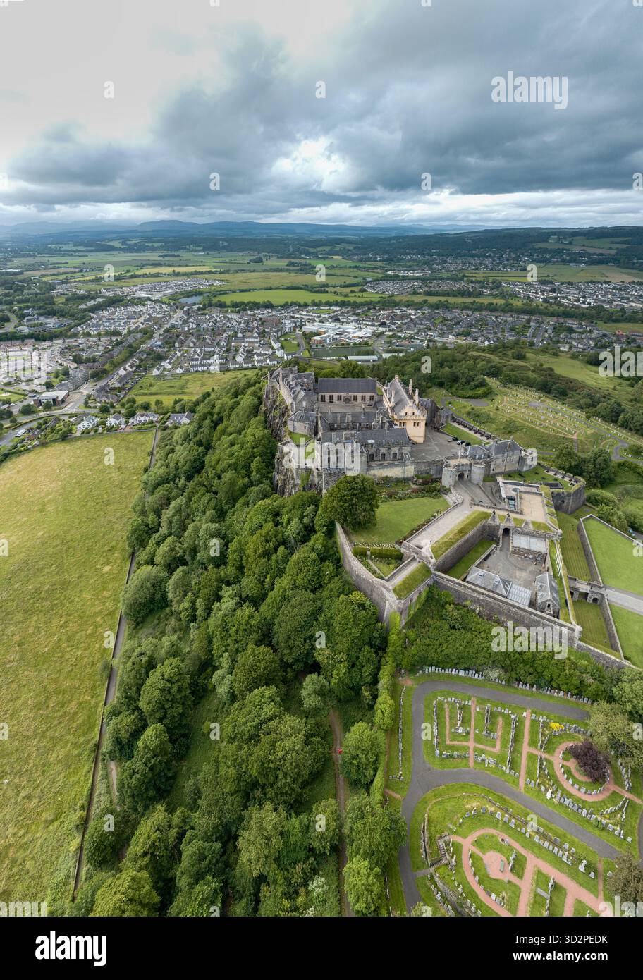Aerial view of Stirling Castle, located in Stirling, is one of the ...