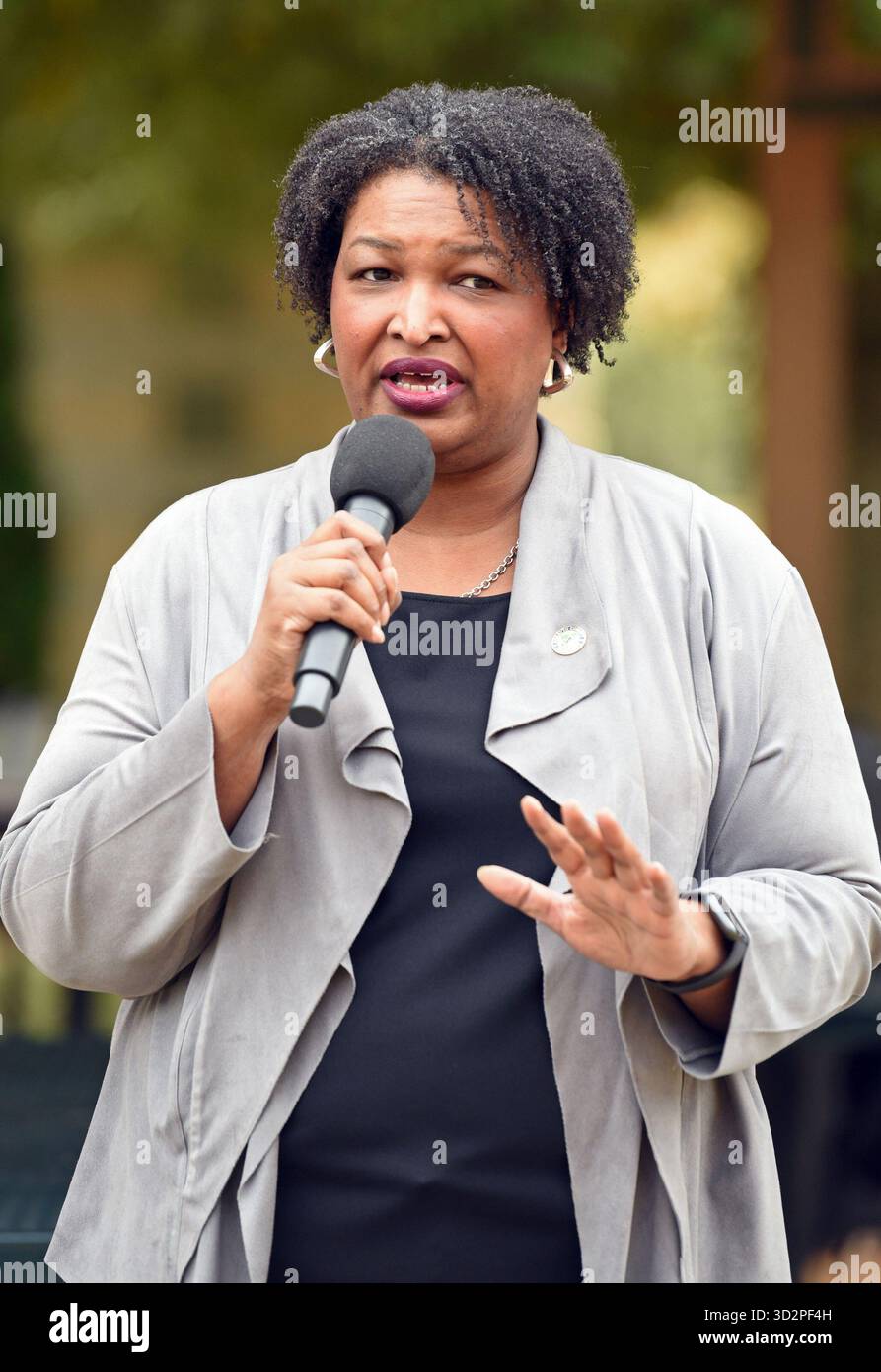 Stacey Abrams at a public appearance for Get Out The Vote Canvass ...