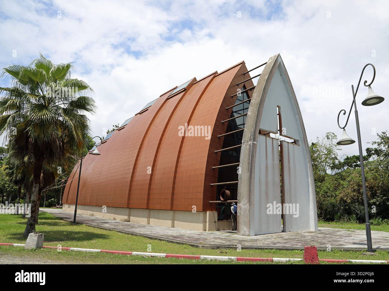New church building on the tropical island of Corisco in Equatorial ...