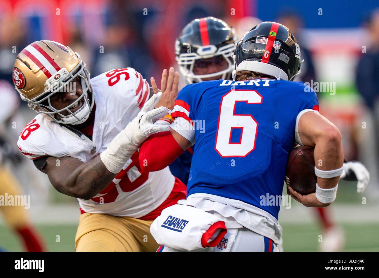 San Francisco 49ers defensive lineman Mykel Williams (98) puts the ...