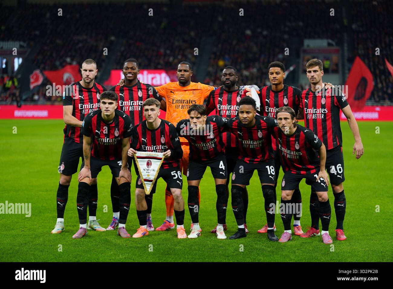 Milan, Italy. 02/11/2025. Team of AC Milan, during AC Milan vs AS Roma ...