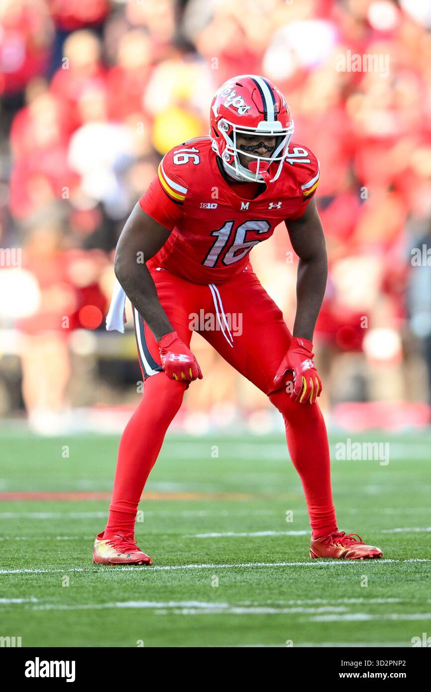 November 01, 2025: Maryland tight end, Leon Haughton Jr. (16) during ...