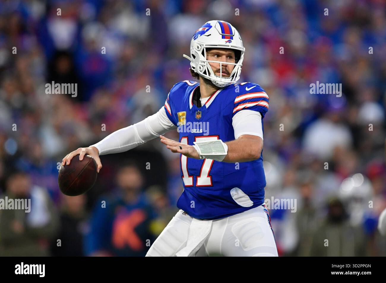 Buffalo Bills quarterback Josh Allen throws during the first half of an ...