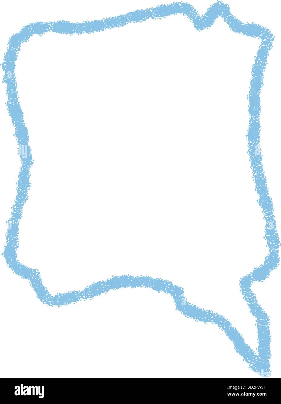 Blue Crayon Squiggle Speech Bubble Outline Stock Vector Image & Art - Alamy