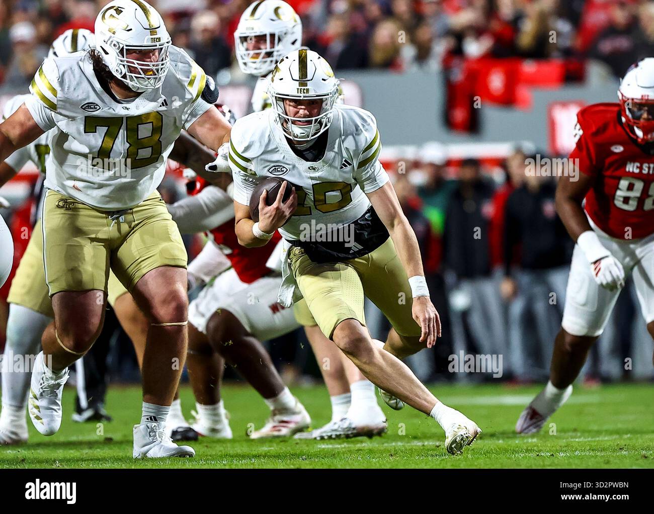 November 1, 2025: Georgia Tech quarterback Haynes King (10) runs the ...