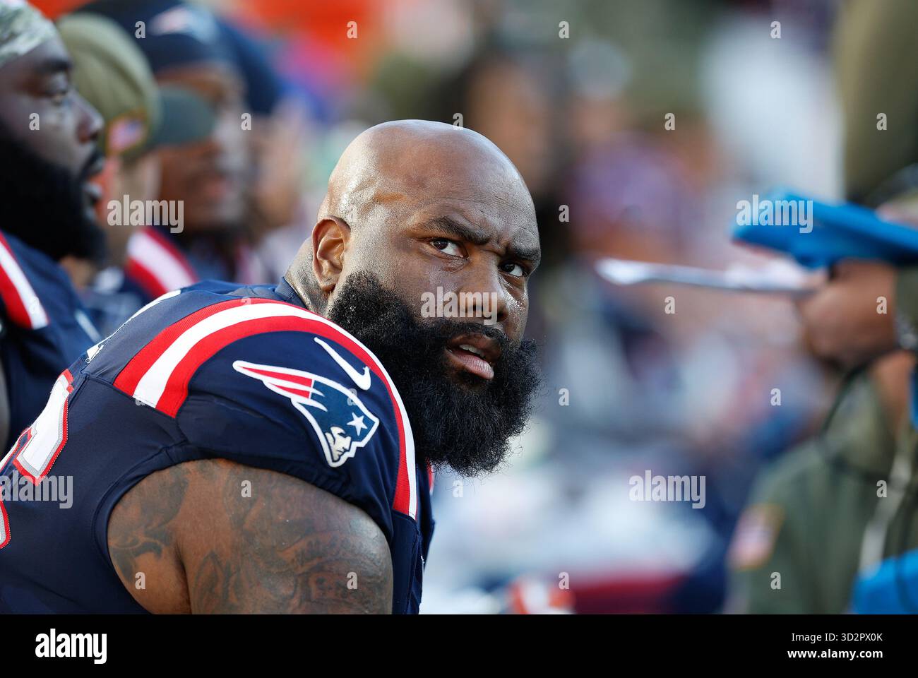 November 2, 2025; Foxborough, MA, USA; New England Patriots offensive ...
