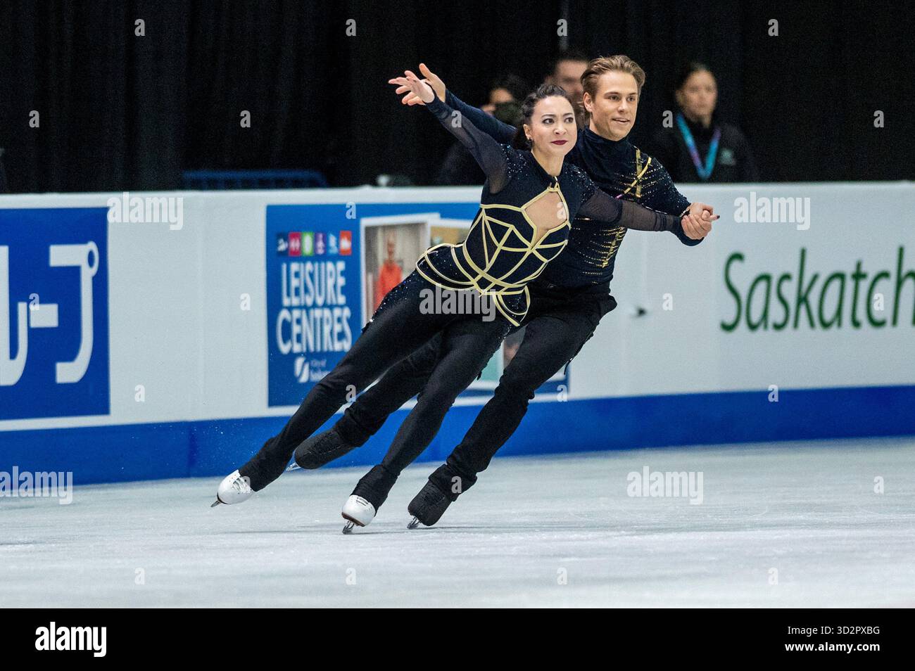 Allison Reed and Saulius Ambrulevicius, of Lithuania, skate in the ...