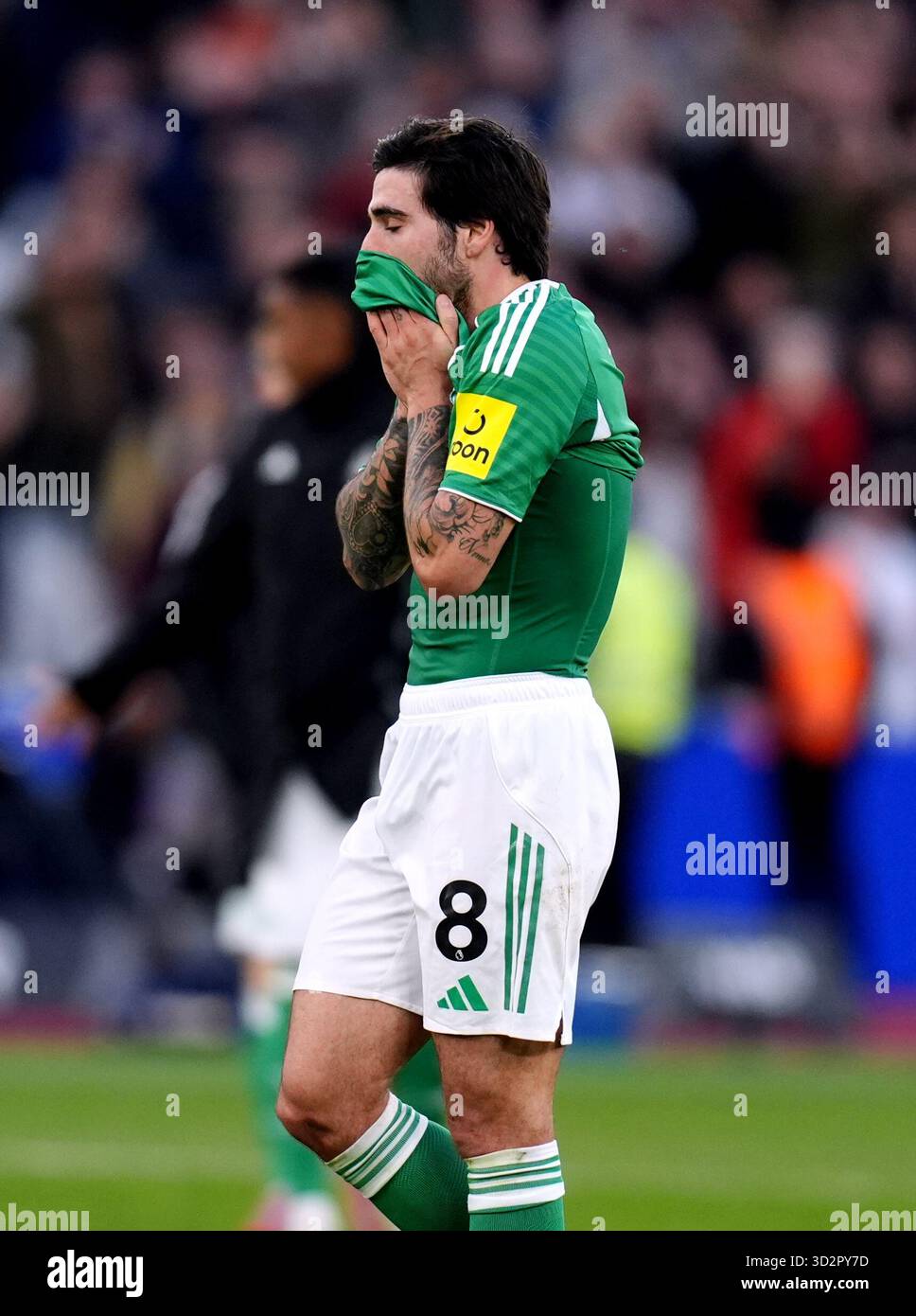 Newcastle United's Sandro Tonali is dejected following the end of the Premier League match at ...