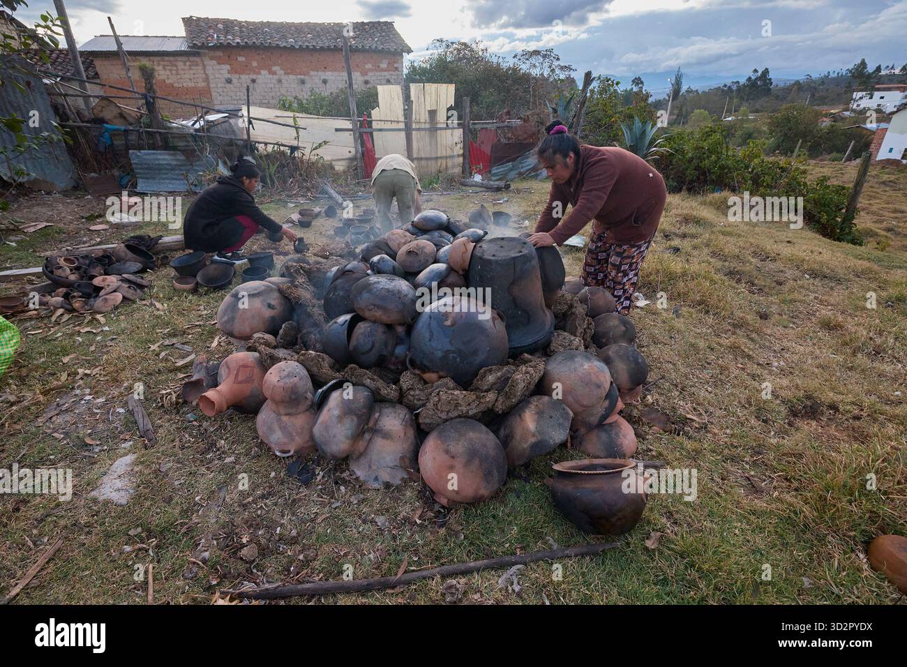 the firing process of clay pottery in Huancas brings earth to life ...