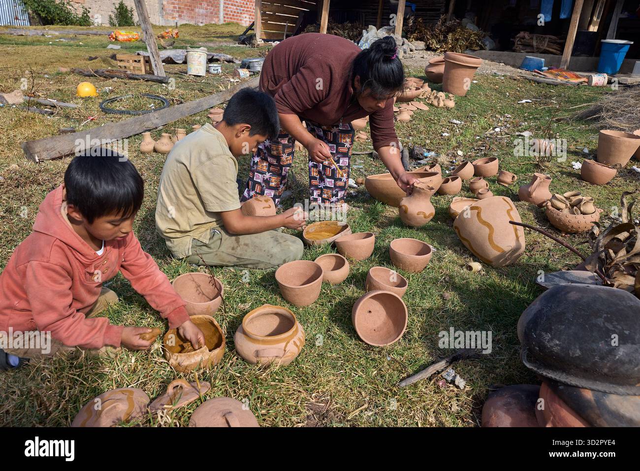 the firing process of clay pottery in Huancas brings earth to life ...