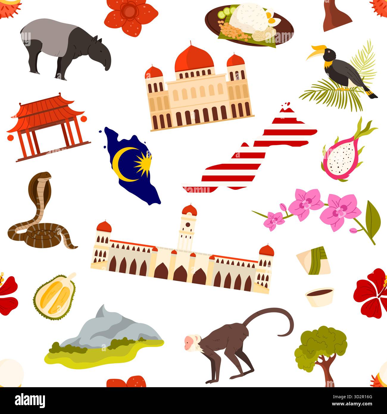 Malay architecture heritage Stock Vector Images - Alamy