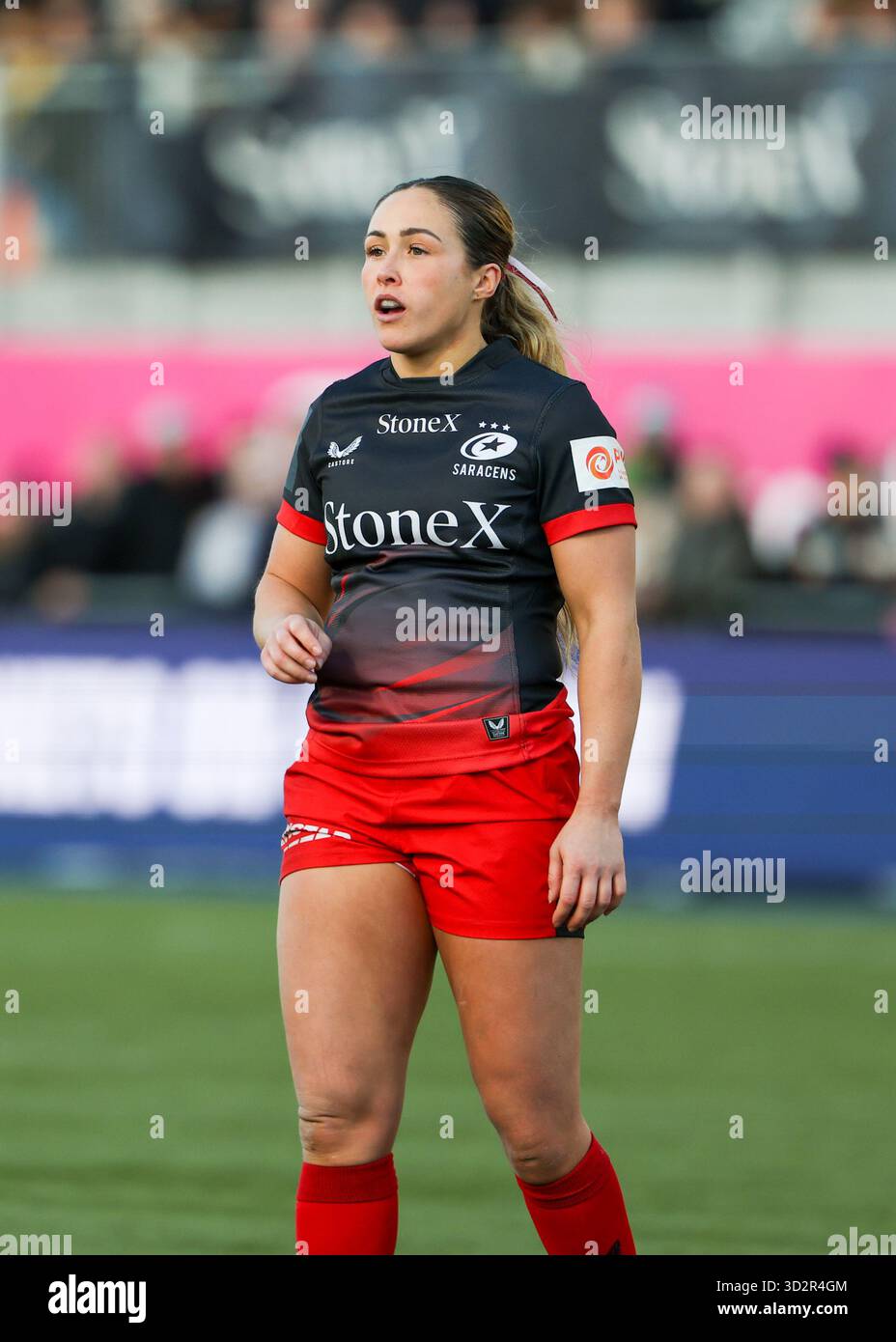 London, UK. 2nd November 2025. Sydney Gregson (Saracens) during the ...