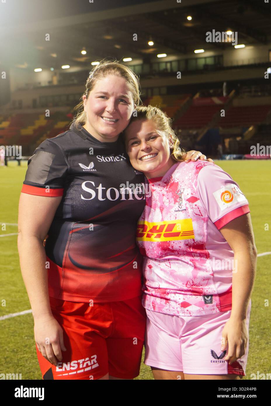 London, UK. 2nd November 2025. Poppy Cleall (Saracens) and Connie ...